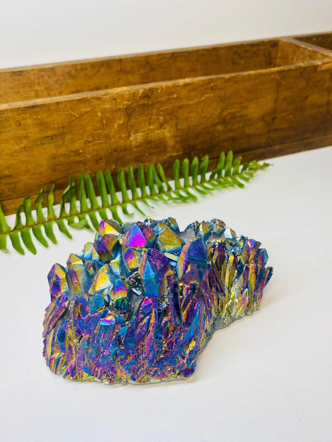 Rainbow Coloured Quartz Crystal Cluster, Home Decor - Table or Display ...