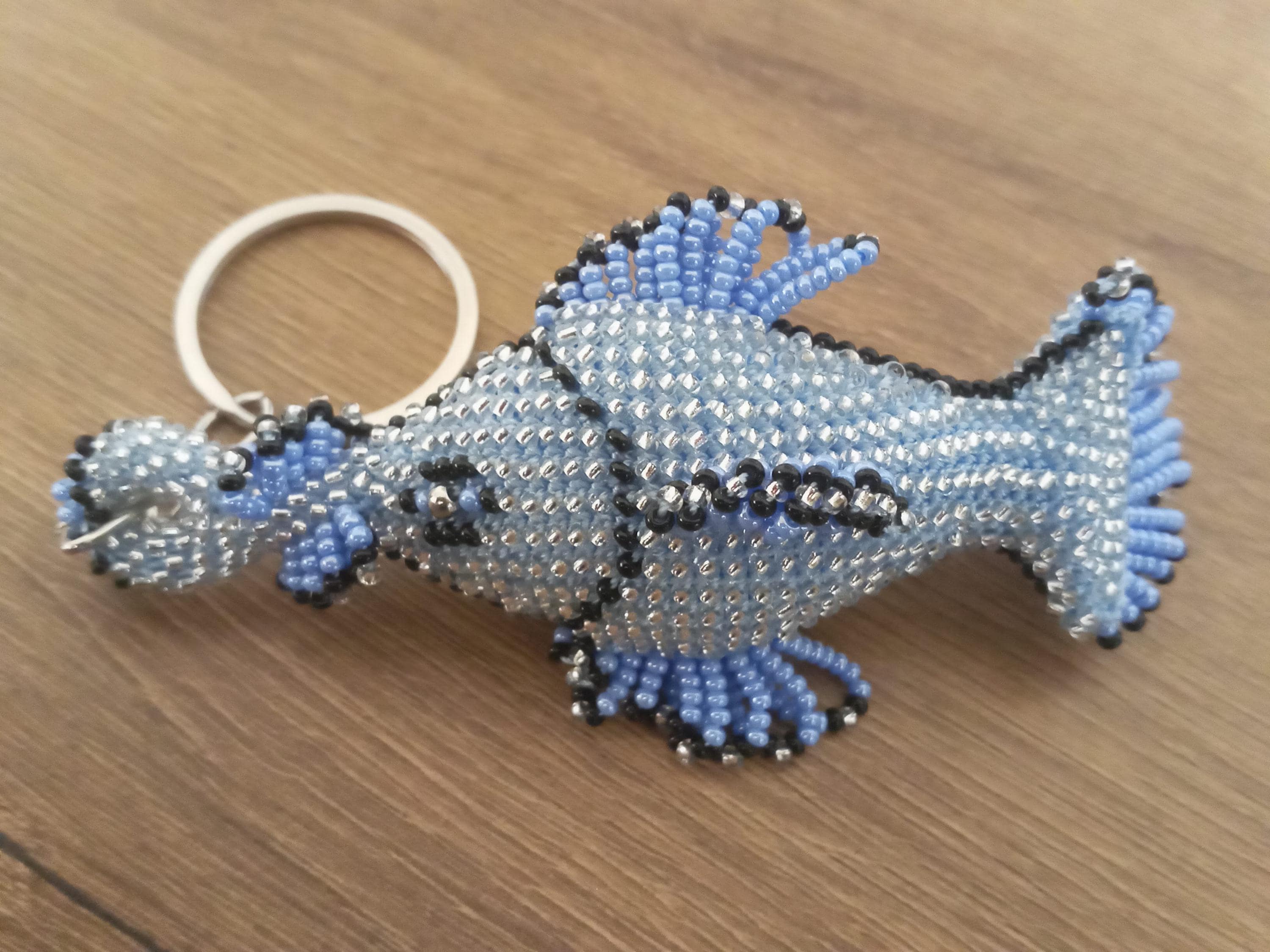 Crochet Beaded Fish Keychain: Handmade Ocean Bag Charm Animal Charm ...