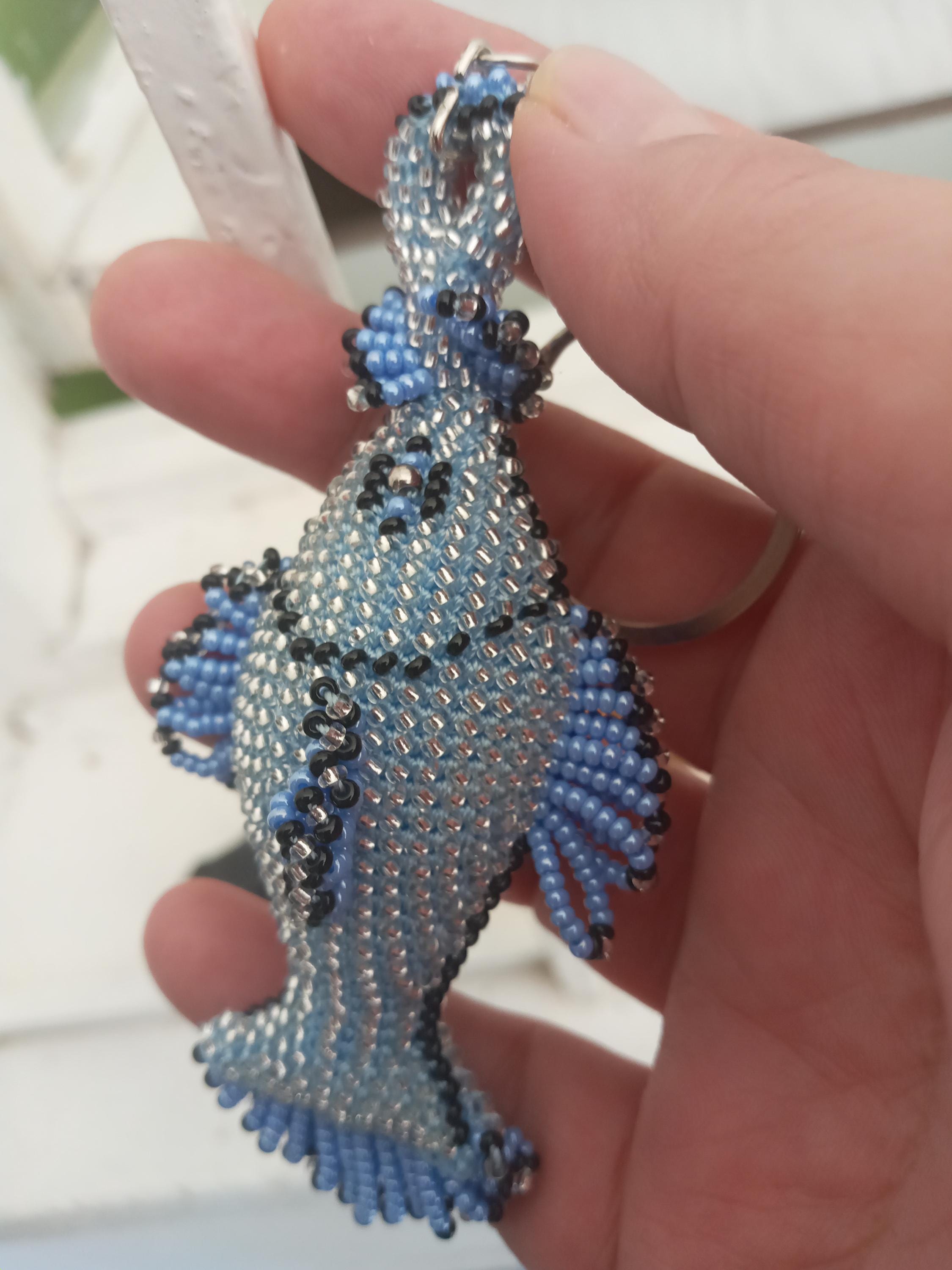Crochet Beaded Fish Keychain: Handmade Ocean Bag Charm Animal Charm ...