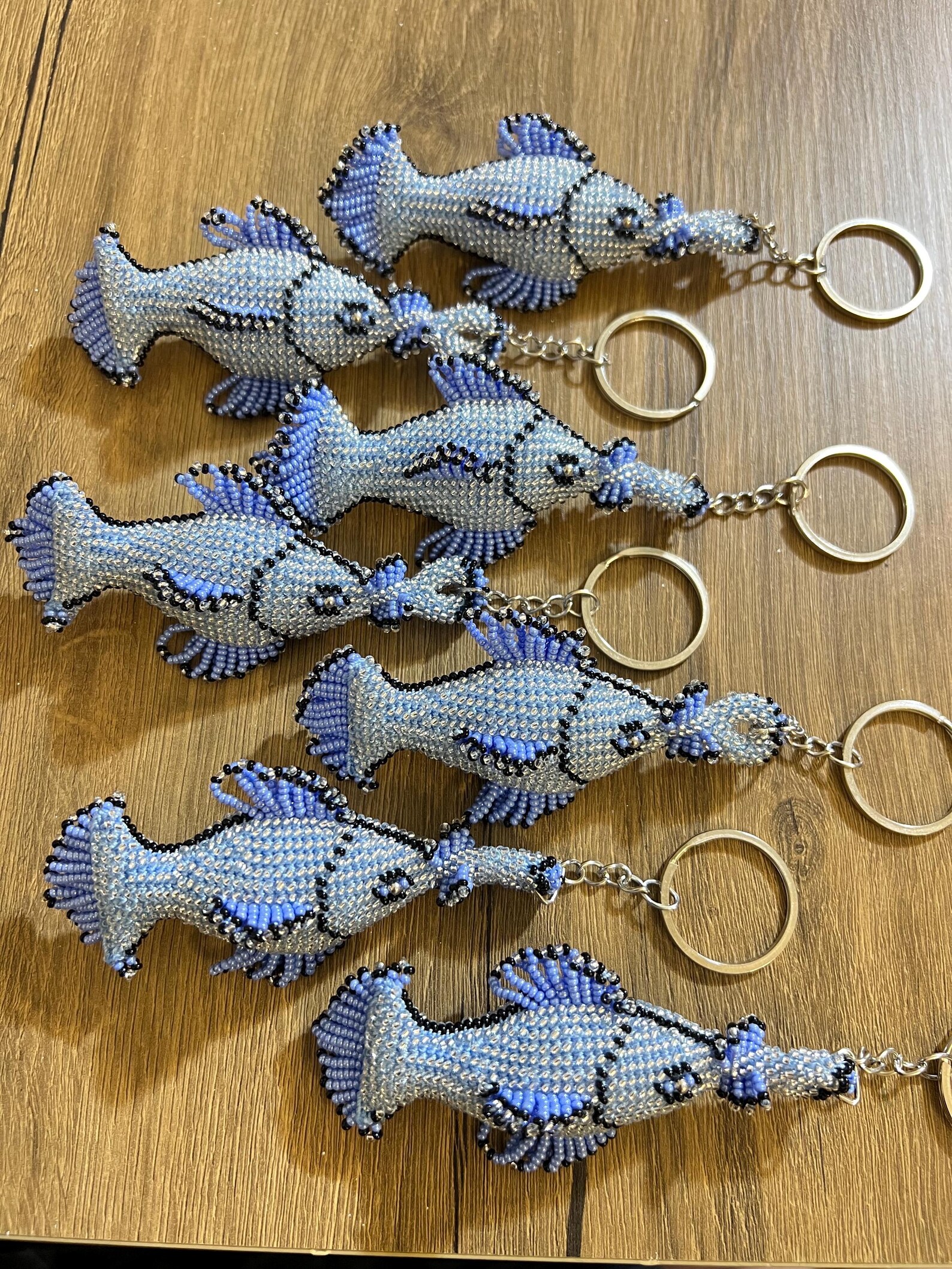 Crochet Beaded Fish Keychain: Handmade Ocean Bag Charm Animal Charm ...