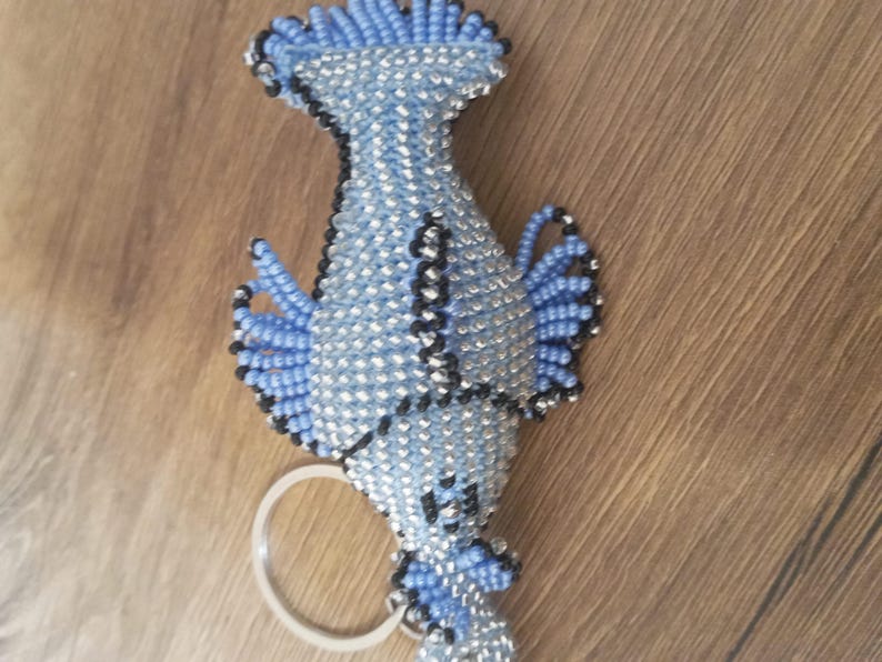 Crochet Beaded Fish Keychain: Handmade Ocean Bag Charm Animal Charm ...