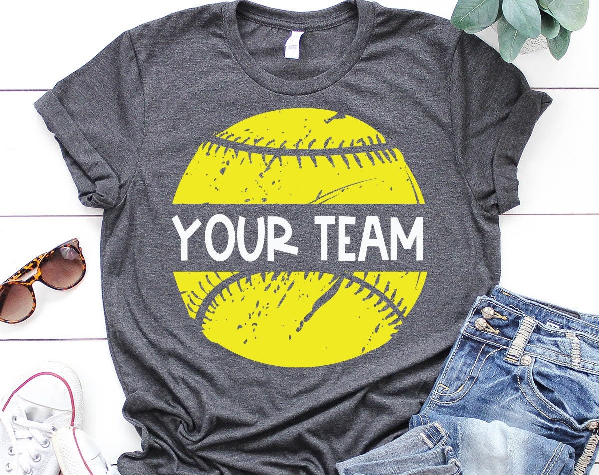 Softball Team Monogram Frame Svg Svg Grunge Distressed - Etsy