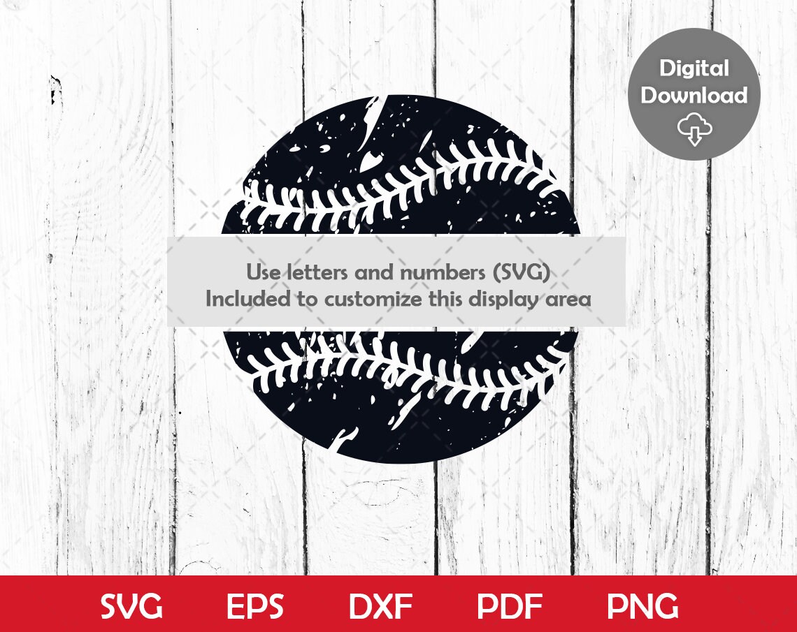 Softball Team Monogram Svg Grunge Distressed Softball Gifts - Etsy