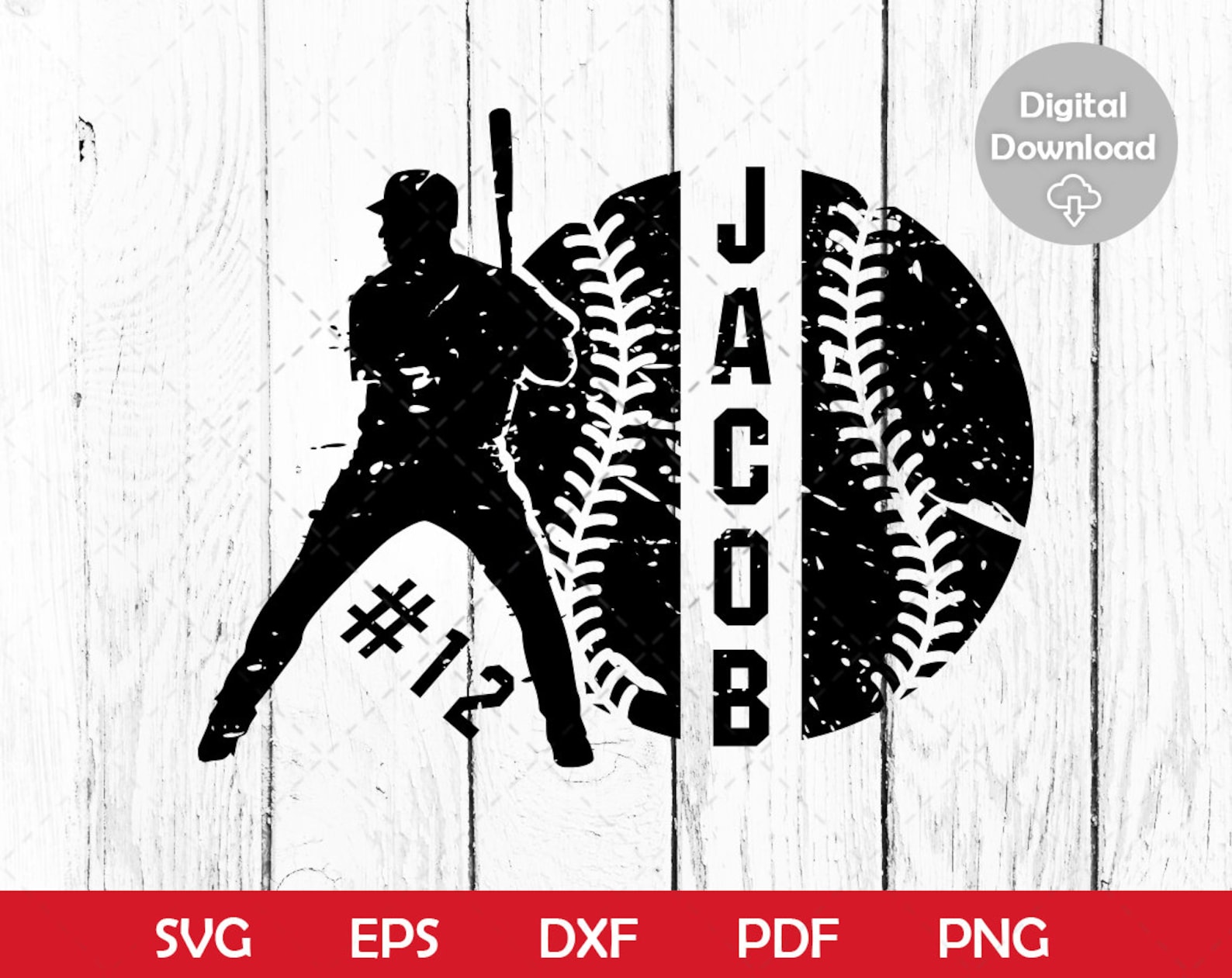 Distressed Baseball Template Svg, Monogram Baseball, Baseball Brother ...