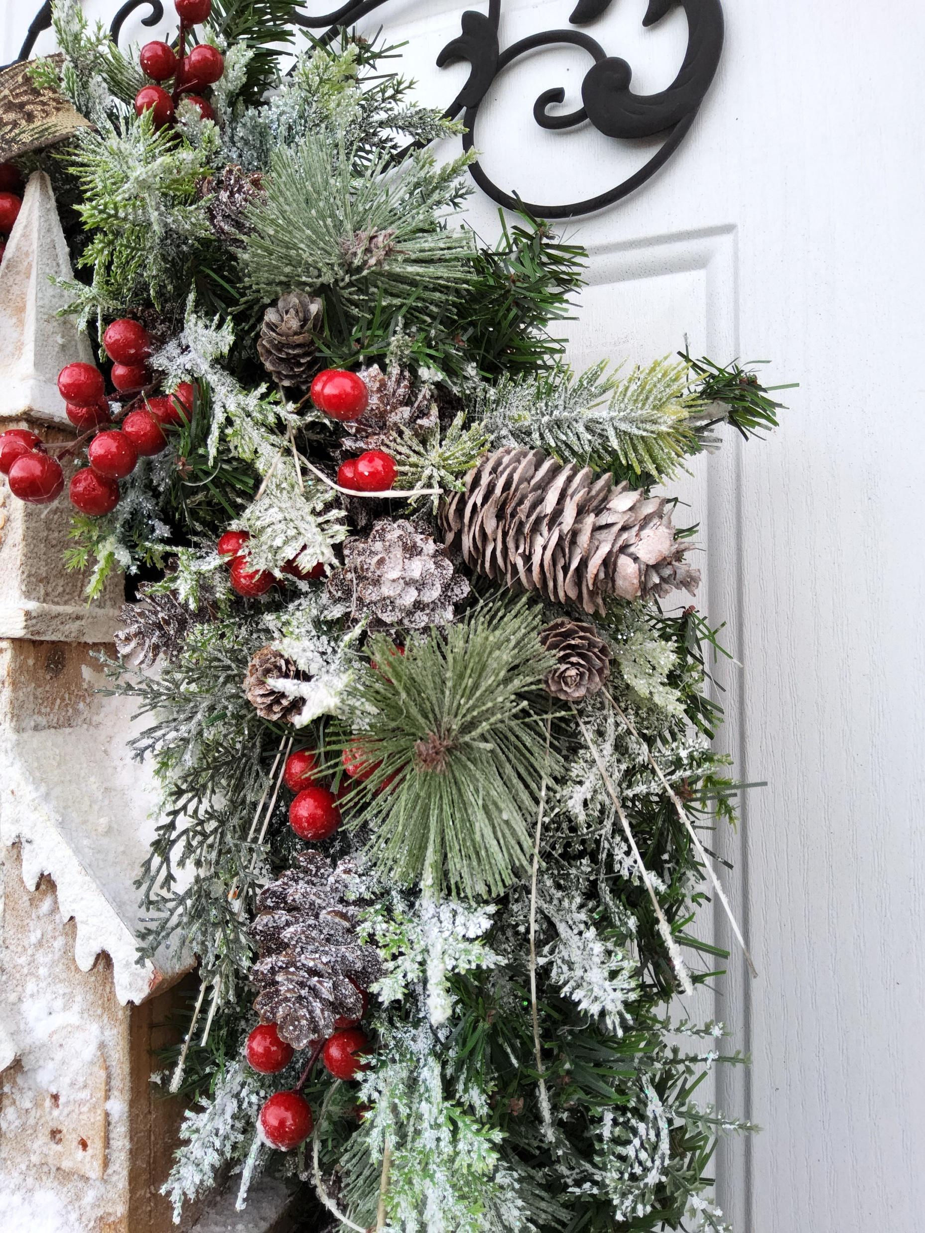 Rustic Church Wreath, Lighted Church Wreath, Holiday Wreath, Lighted ...