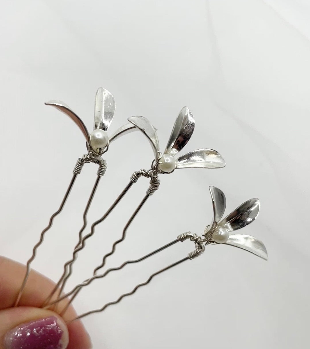 Unique Silver Hair Pin With Metal Flower Design Trendy Hair Accessories ...