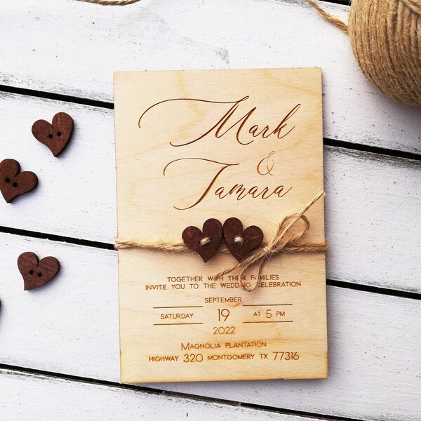 Two Hearts Invitations - Etsy