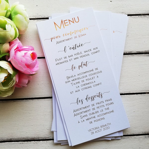 Gold Foil Menu - Etsy