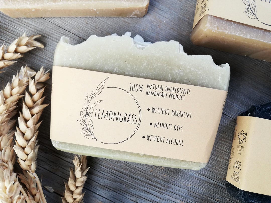 Lemongrass Soap Bar, Handmade Natural Ingredients Artisan Soap, Vegan Cold Process Soap, Palm ...