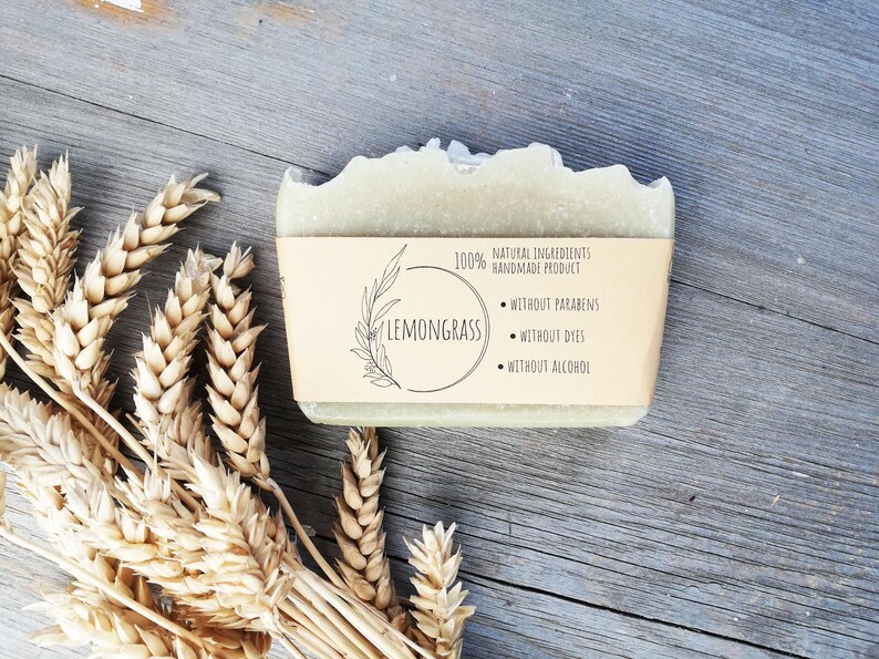 Lemongrass Soap Bar, Handmade Natural Ingredients Artisan Soap, Vegan Cold Process Soap, Palm ...