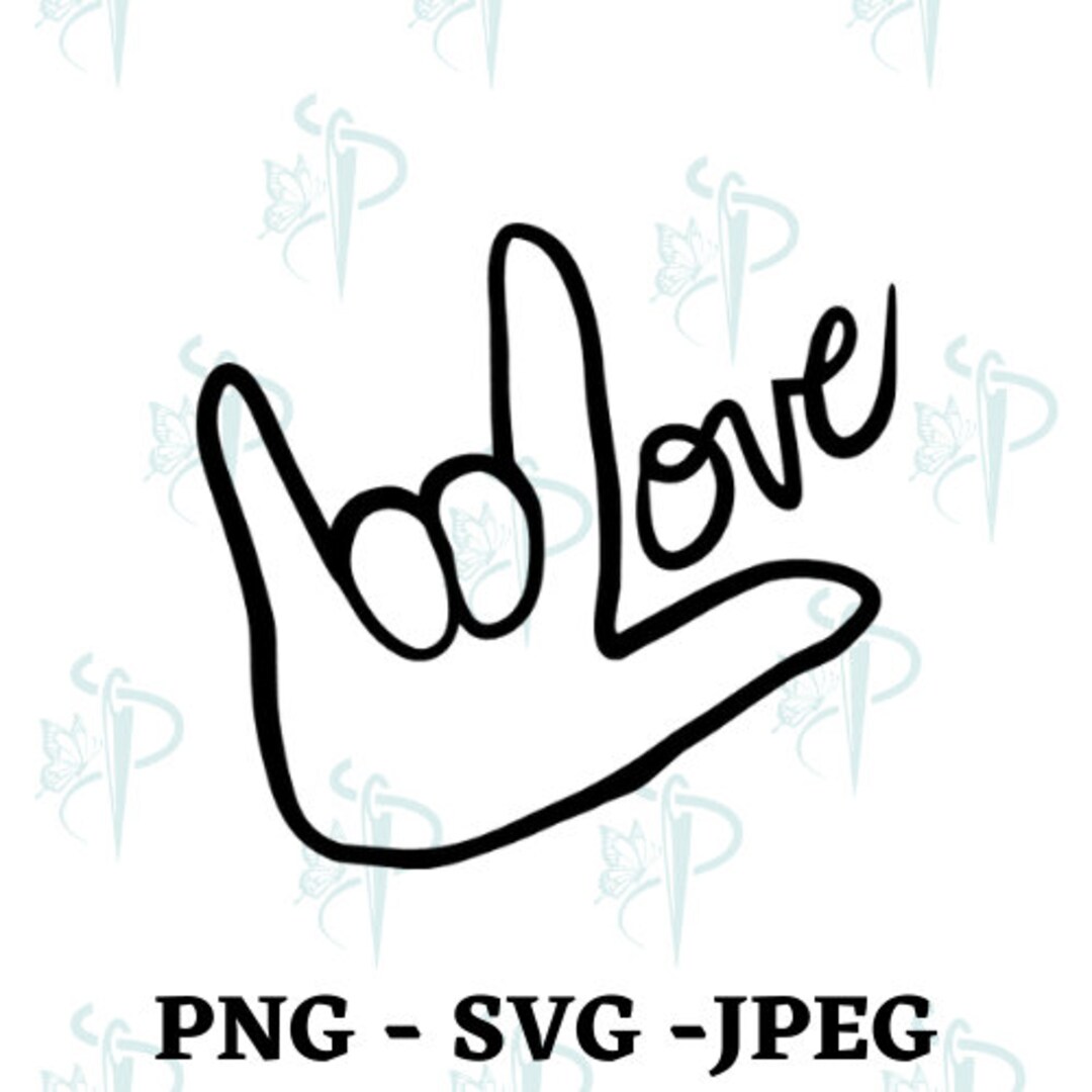 ASL Love Sign, Digital Download, SVG, PNG, Cut Files - Etsy