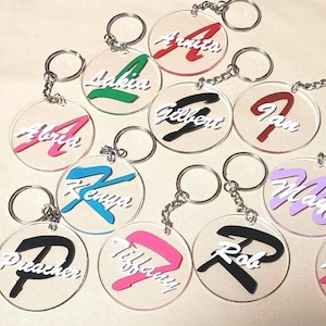 Monogram Keychain/ Name and Initial Key Chain/ Bridal Custom Gift ...