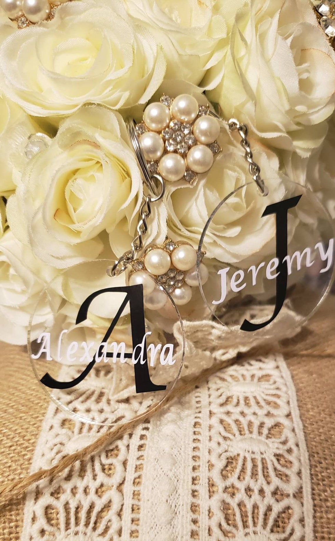 Vinyl Monogram Keychain/ Name and Initial Key Chain/ Gift/ Custom ...