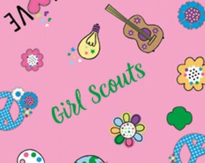 Girl Scouts Pink Camper Fabric by Fat Quarter FQ Half Many Club 100% ...