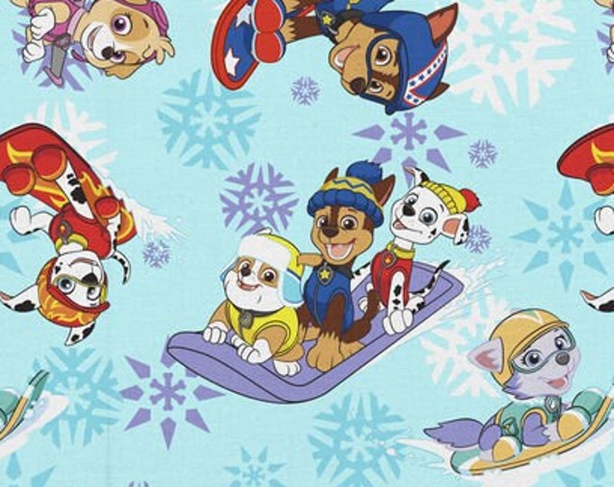 Nick Junior Paw Patrol Cotton Sleds Print Fabric by the Yard FBTY Fat ...