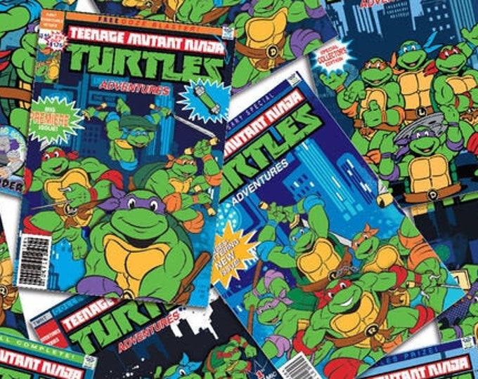 TMNT Teenage Mutant Ninja Turtles in a Half Shell Fabric by the Yard ...