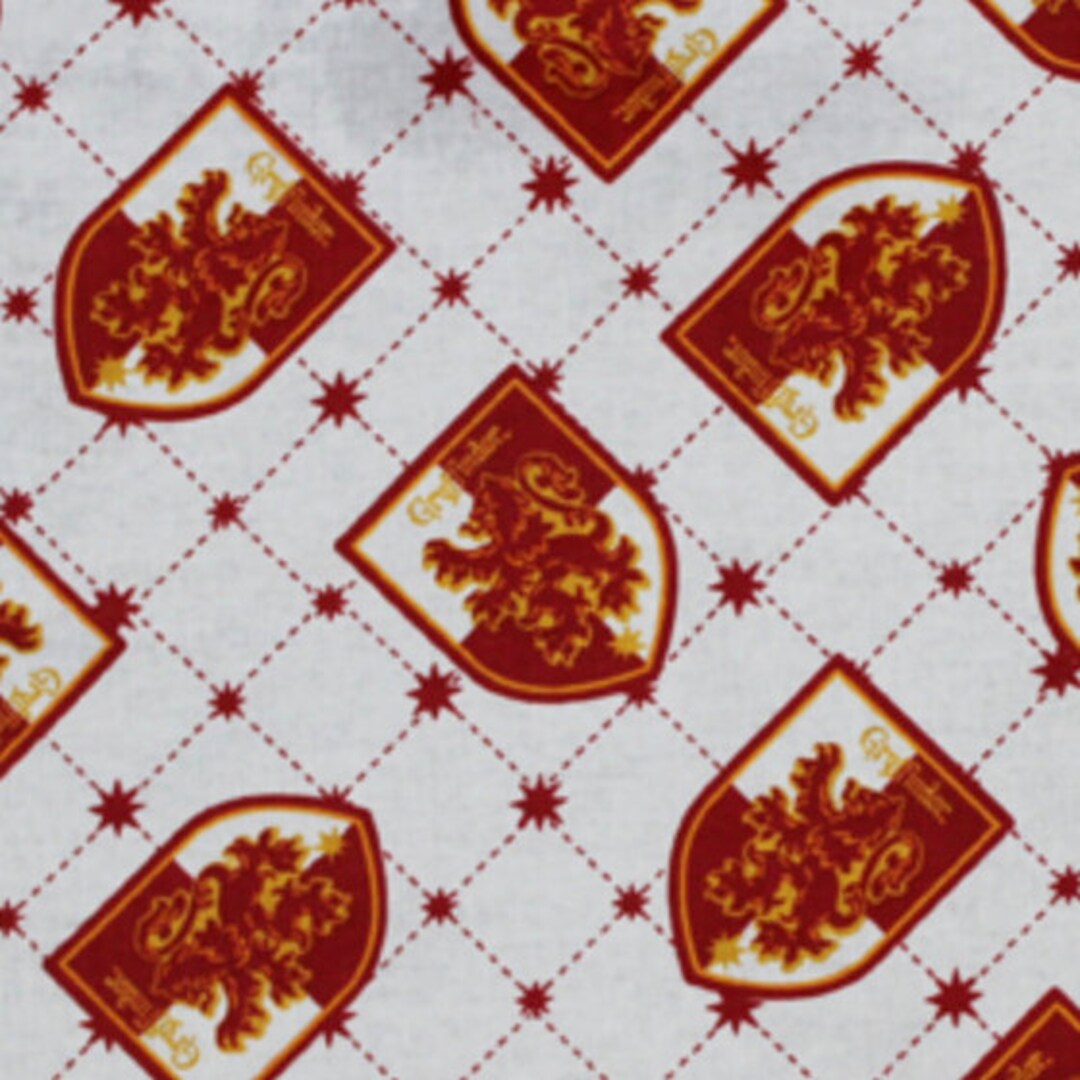 Harry Potter Hogwarts Red Gryffindor House Crest Fabric by the Yard ...