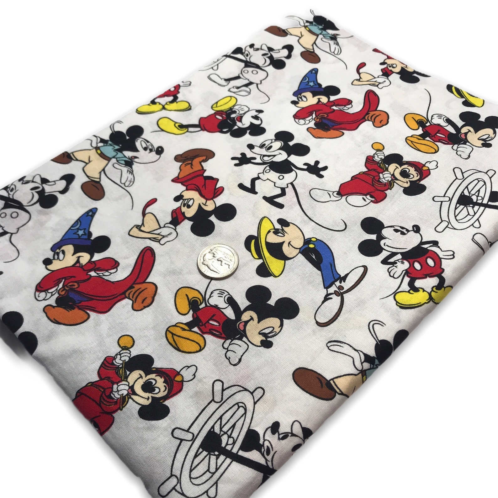 Mickey Mouse Classic Print Fabric by the Yard FBTY Fat - Etsy