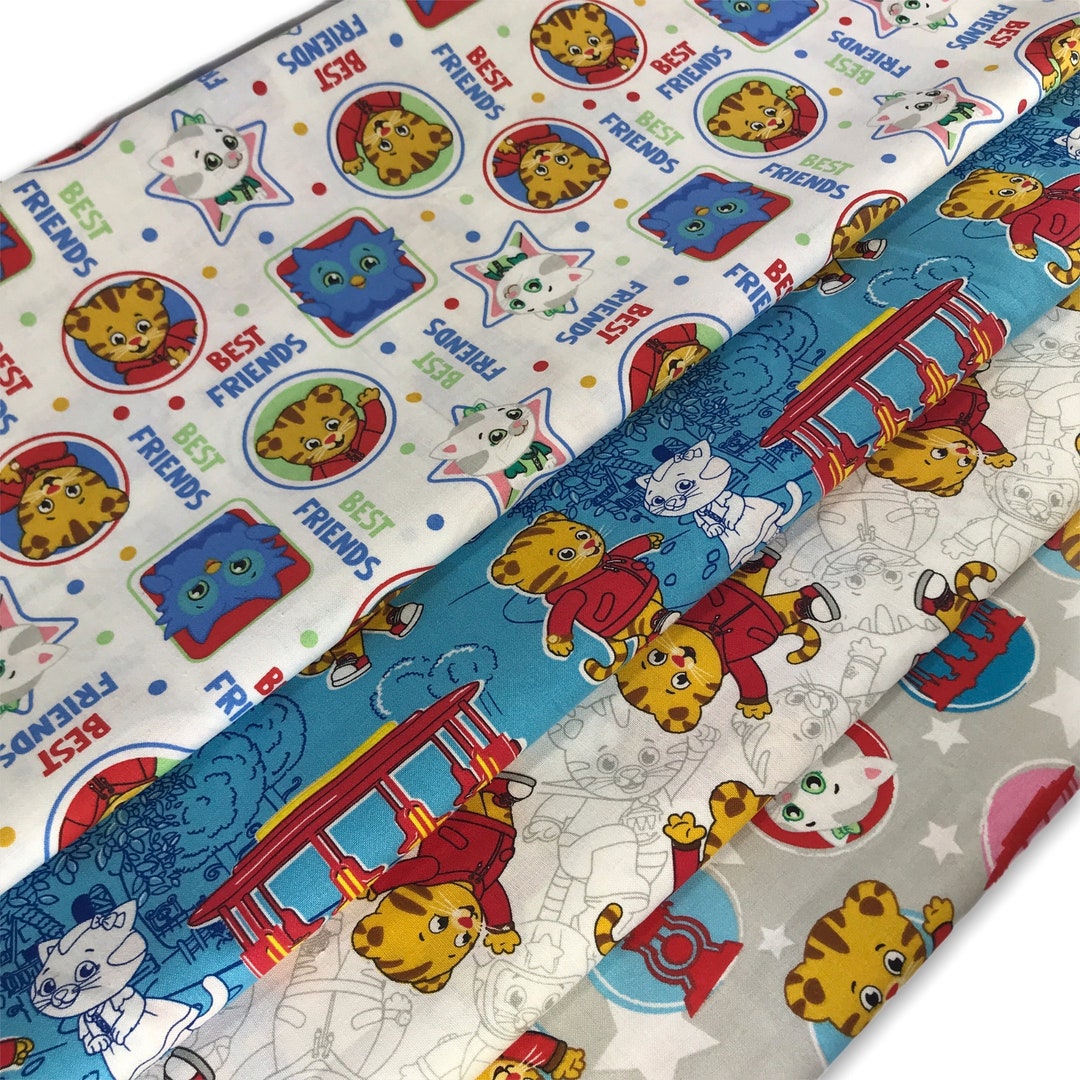 Daniel Tiger Fabric by Fat Quarter FQ Half Many Patterns Available 100% ...
