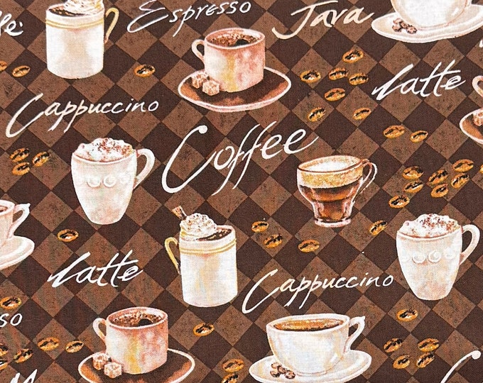 Coffee Latte Espresso Java Fabric by Fat Quarter FQ Half Many Patterns ...