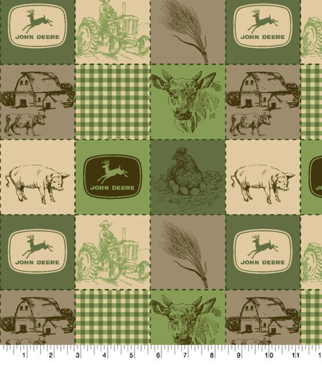 John Deere Fabric by Fat Quarter FQ Half Many Patterns Available 100% ...