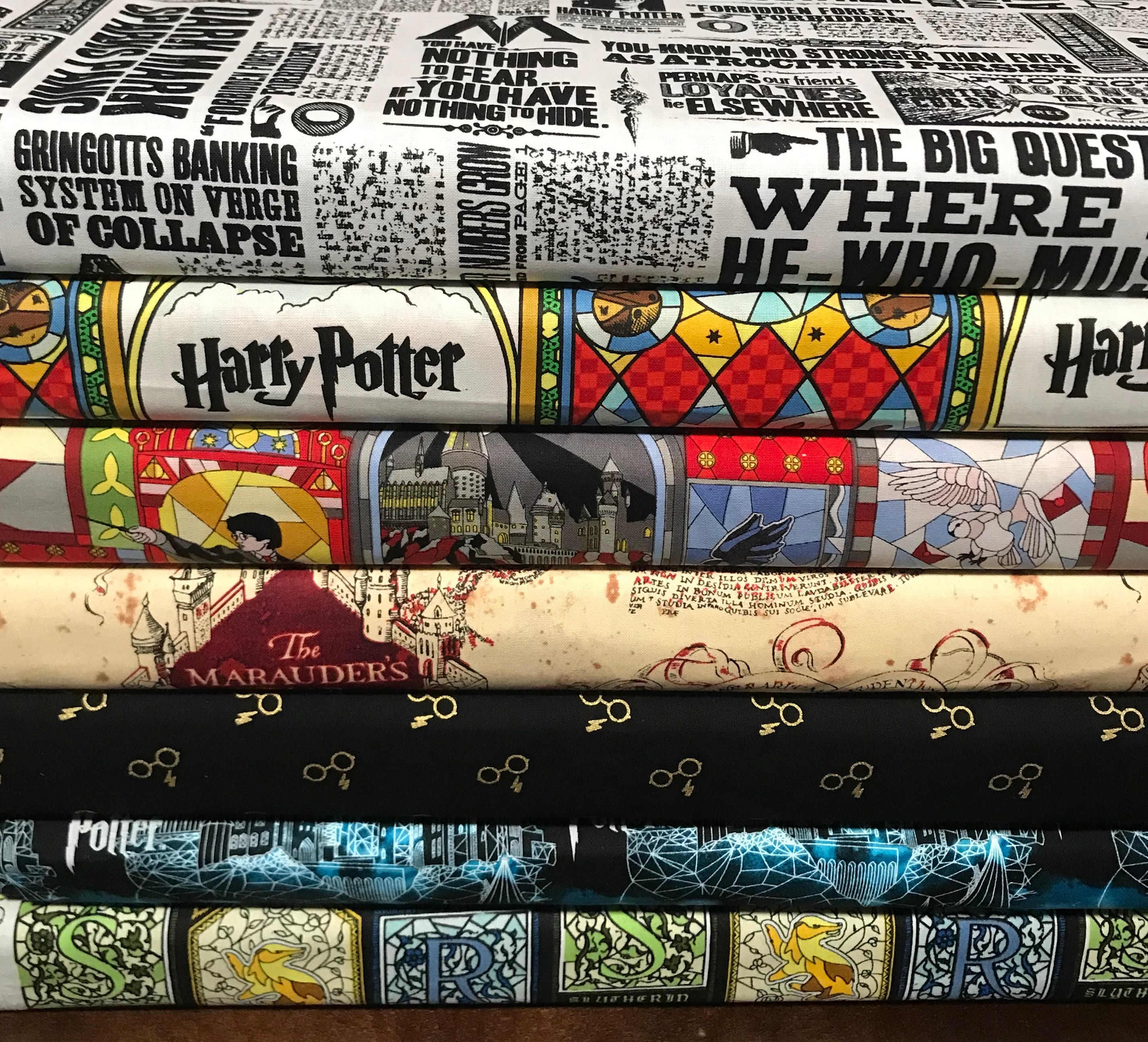 Fat Quarter Harry Potter Hogwarts Crest 100% Cotton Quilting Fabric ...