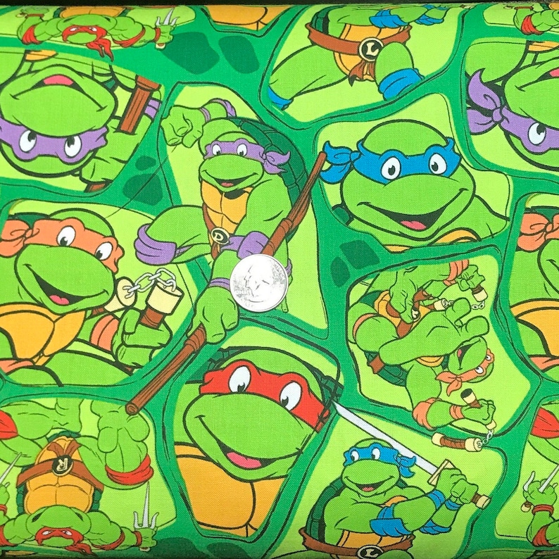 TMNT Teenage Mutant Ninja Turtles in a Half Shell Fabric by - Etsy