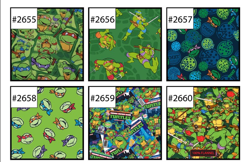 TMNT Teenage Mutant Ninja Turtles in a Half Shell Fabric by | Etsy