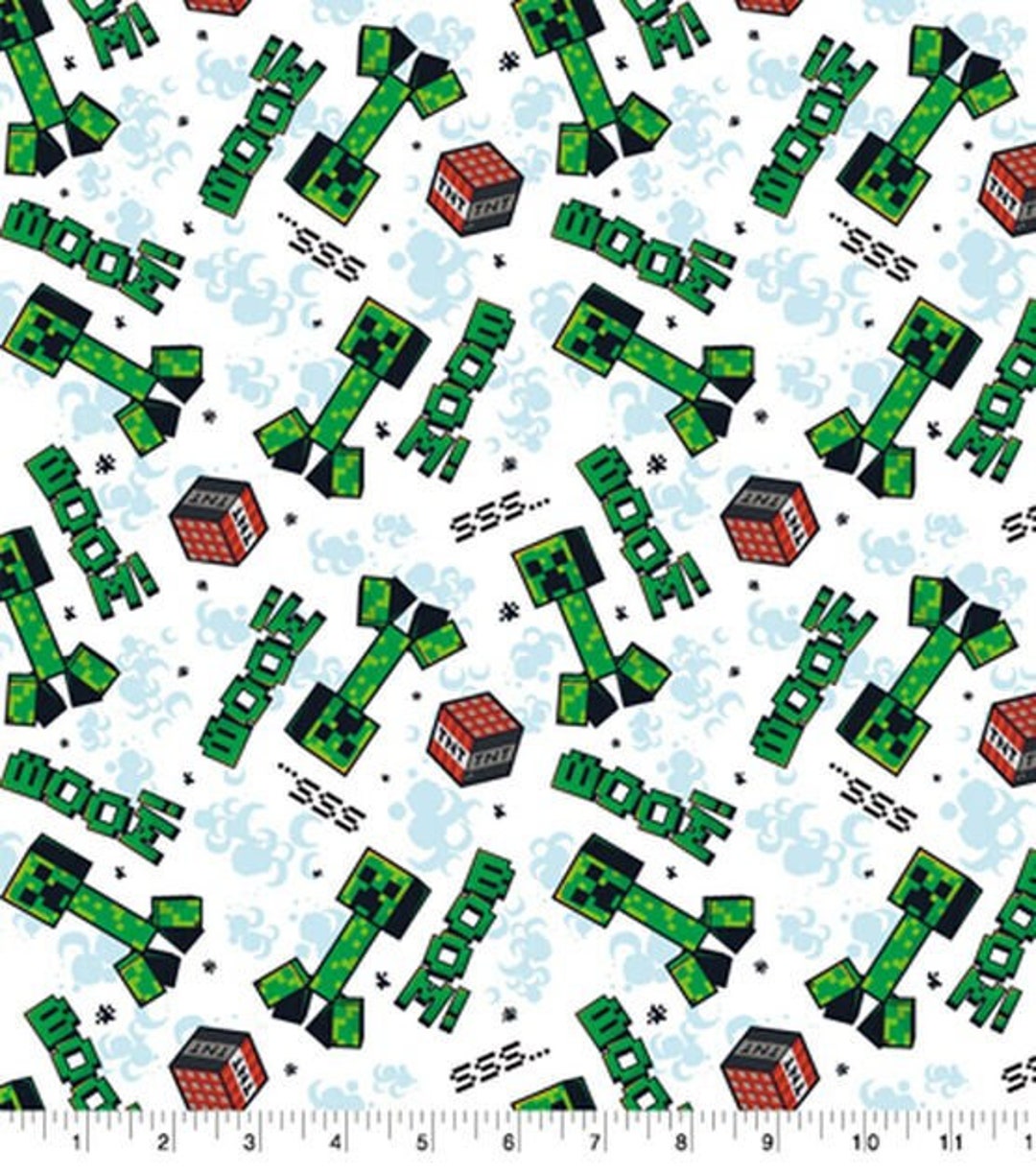 Minecraft Game Fabric by the Yard FBTY Fat Quarters FQ Half 100% Cotton ...