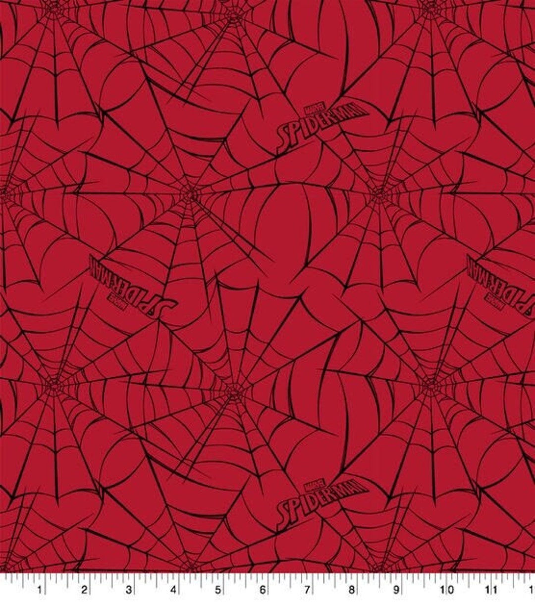 Spiderman Web Marvel Fabric by the Yard FBTY Fat Quarters FQ Half 100% ...