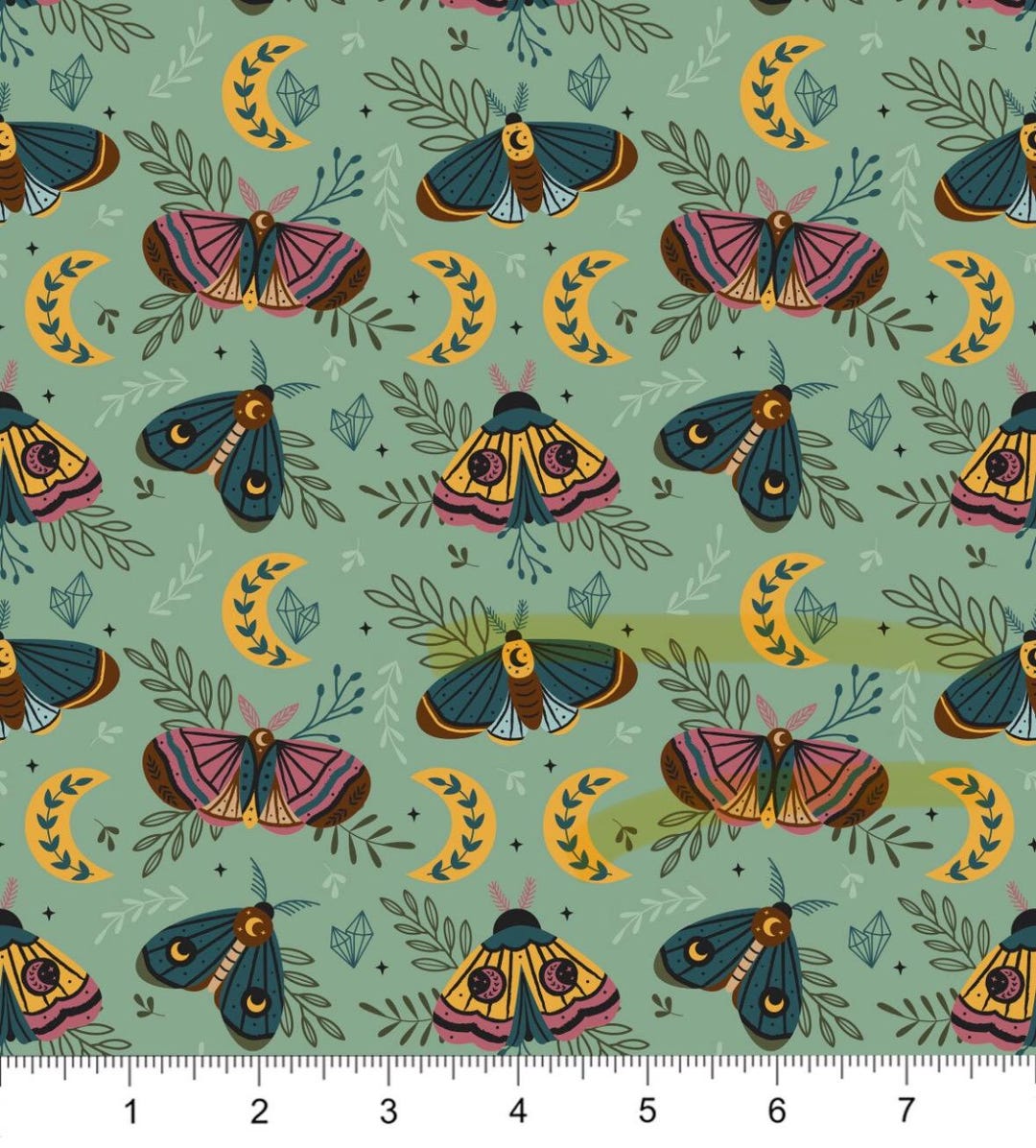 Butterfly Butterflies on Green Novelty Fabric by the Yard FBTY Fat ...