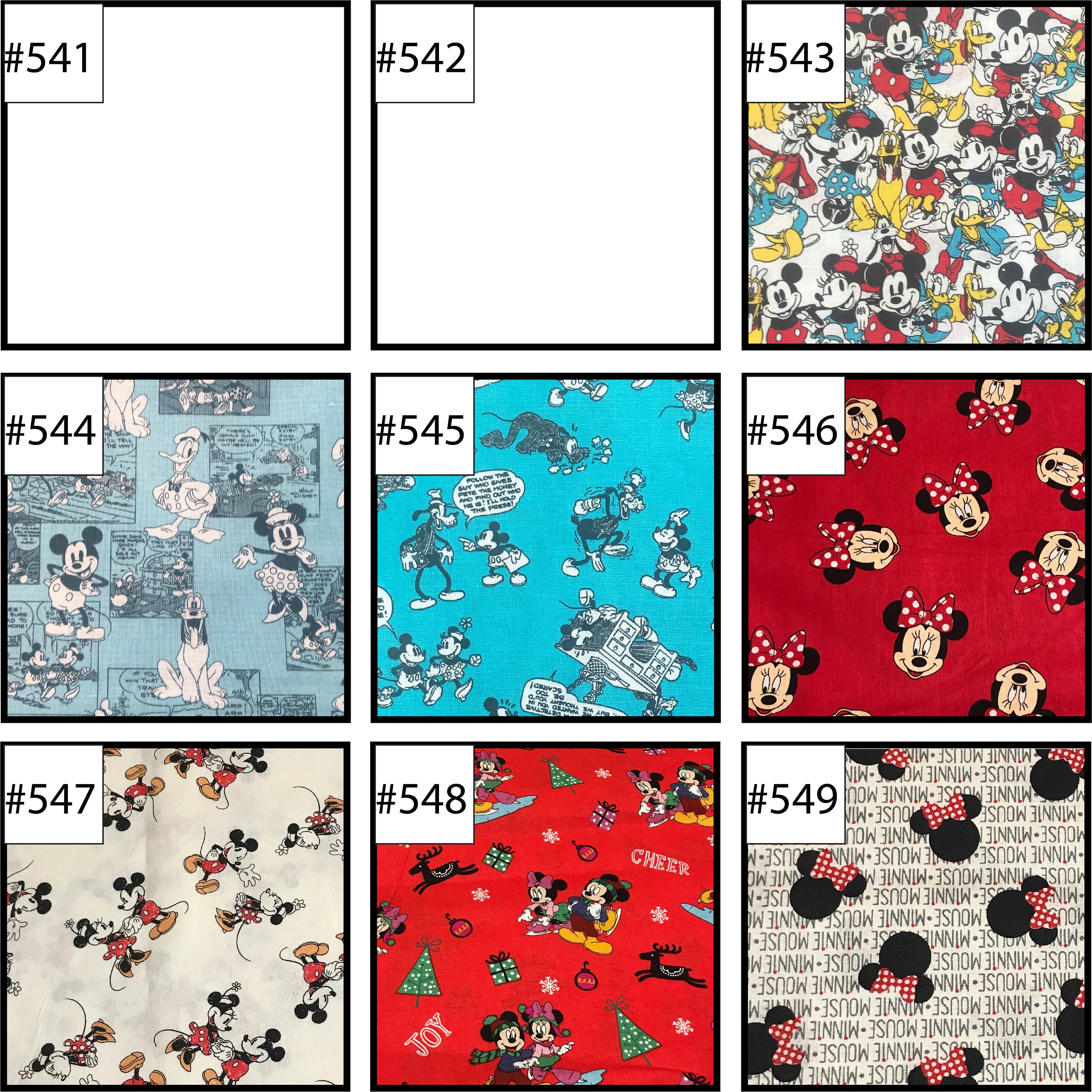 Mickey Mouse Print Fabric by the Yard FBTY Fat Quarters FQ | Etsy