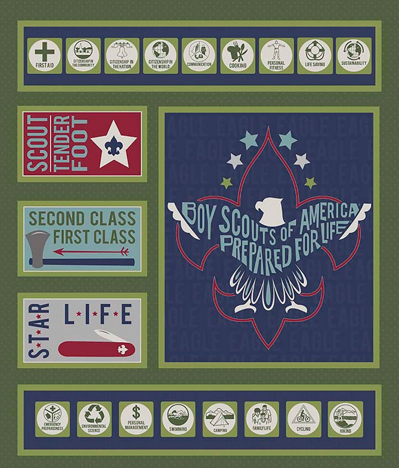 Boy Scouts Fabric by Fat Quarter FQ Half Many Patterns - Etsy