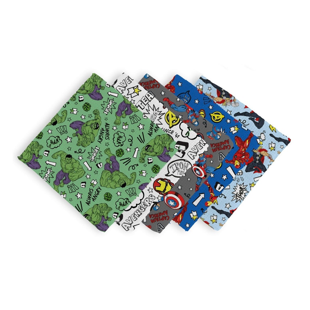 Disney Marvel Avengers 5 Piece Bundle Fat Quarter Fabric Many Patterns ...