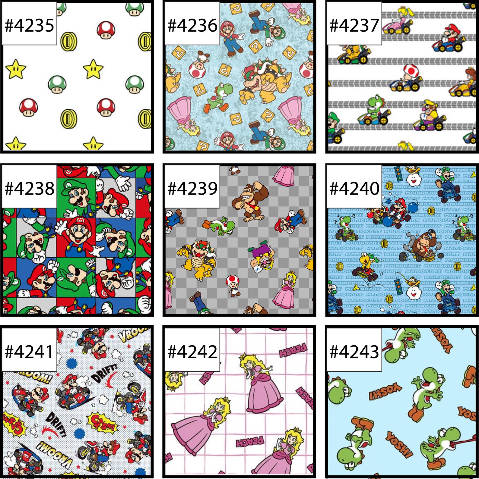 Nintendo Mario Brothers Fabric by the Fat Quarters FQ 100% Cotton Game ...