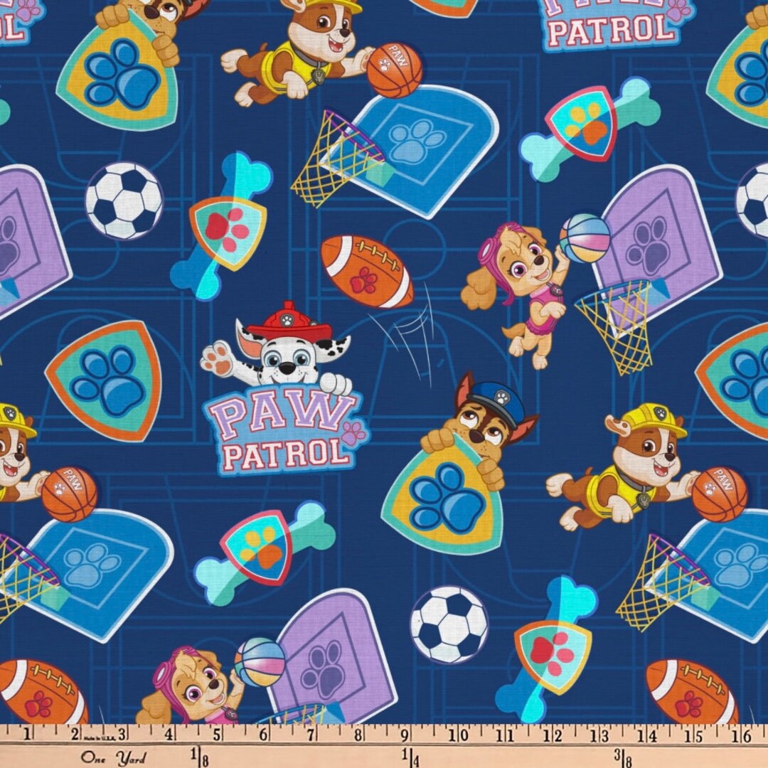 Nick Junior Paw Patrol Cotton Print Fabric by the Yard FBTY Fat ...
