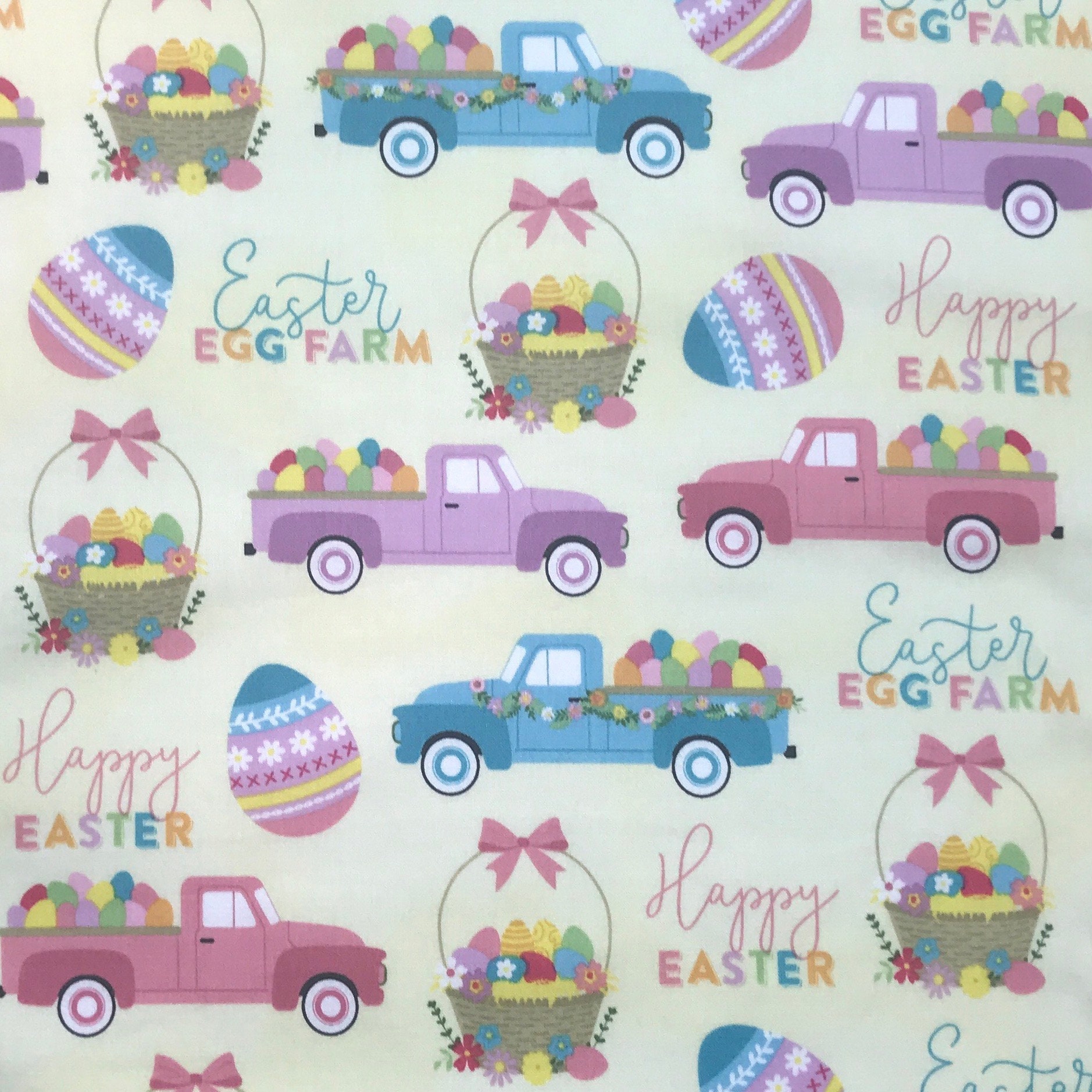 Happy Easter Bunny Fabric By the Yard Fat quarters FQ Half | Etsy