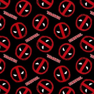 Deadpool Marvel Print Fabric by the Yard FBTY Fat Quarters FQ Half 100% ...