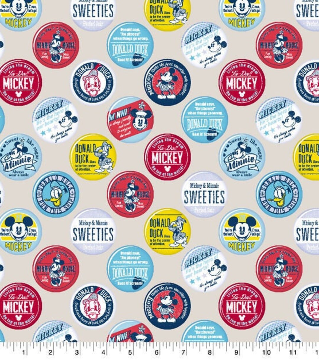 Mickey Mouse Print Fabric by the Yard FBTY Fat Quarters FQ Half 100% ...