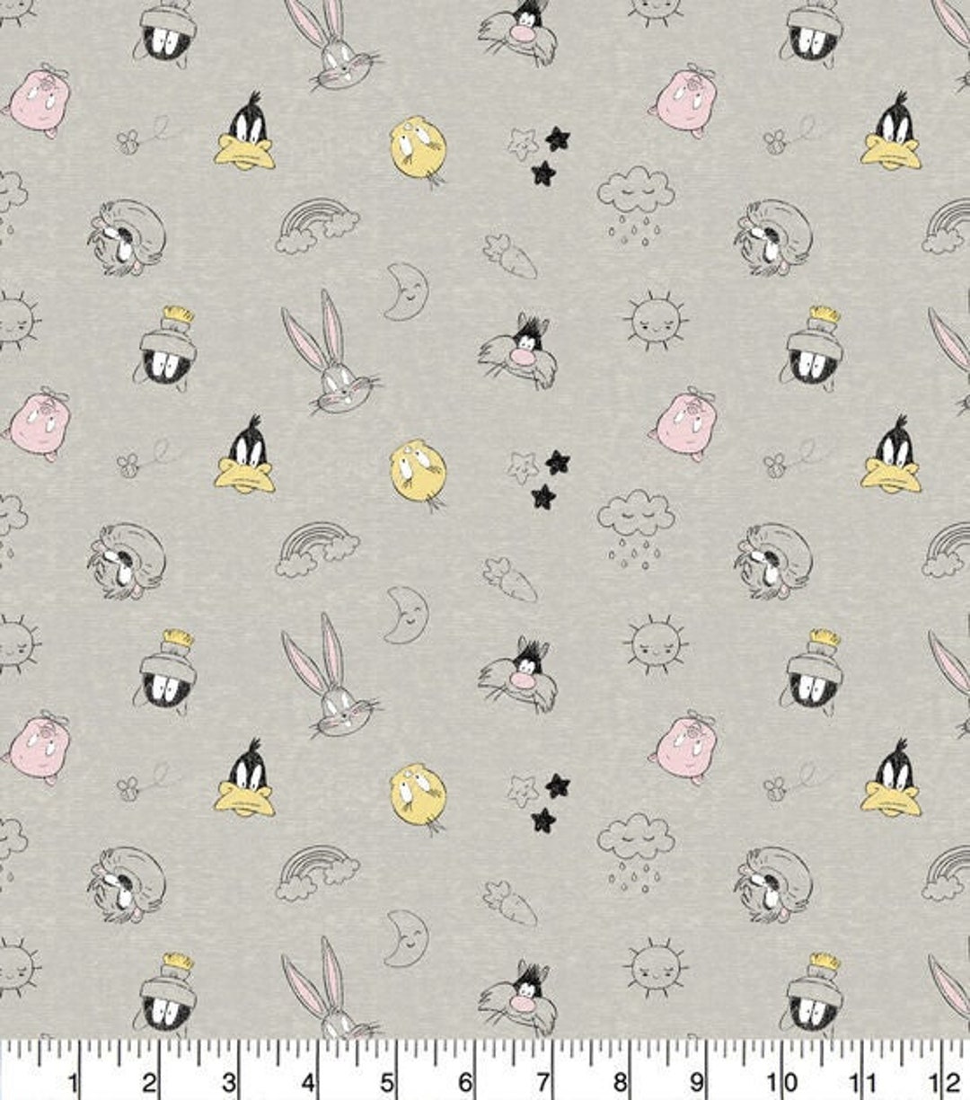 Looney Tunes Print Fabric by the Yard FBTY Fat Quarters FQ Half 100% ...