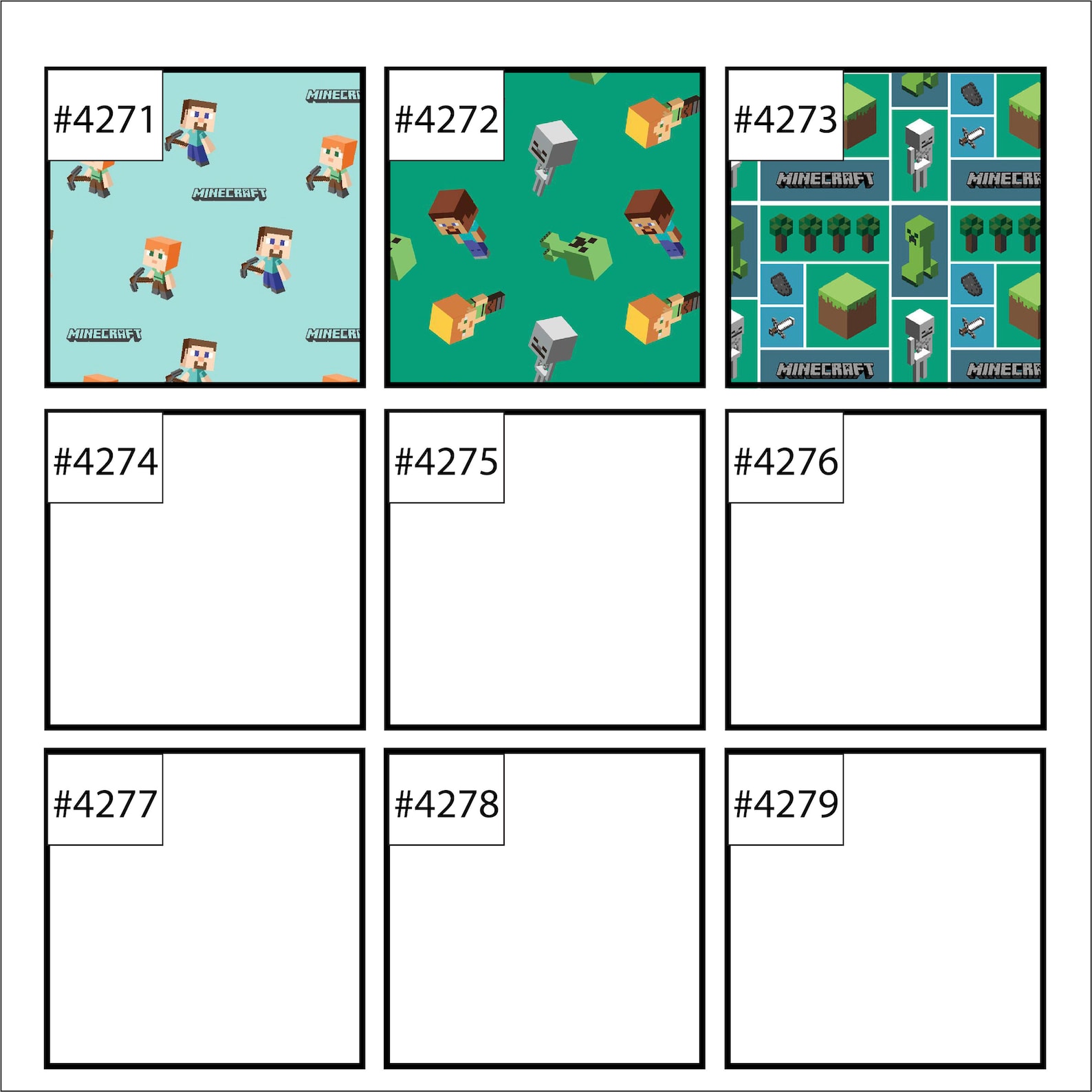 Minecraft Fat Quarter Lot Bundle Mystery Set of 2 - 19 Random NO ...