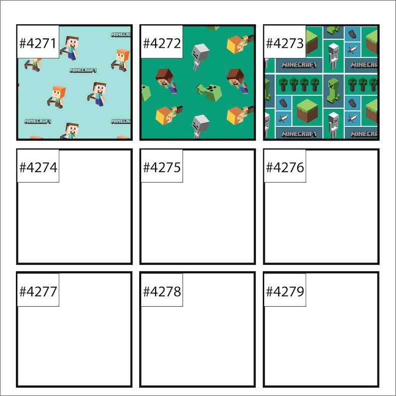 Minecraft Fat Quarter Lot Bundle Mystery Set of 2 - 19 Random NO ...