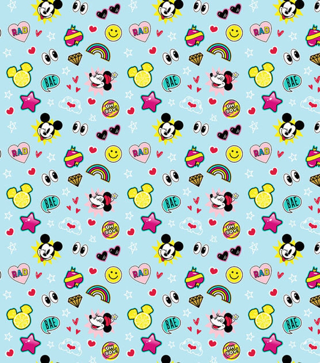 Mickey Mouse Print Fabric by the Yard FBTY Fat Quarters FQ Half 100% ...