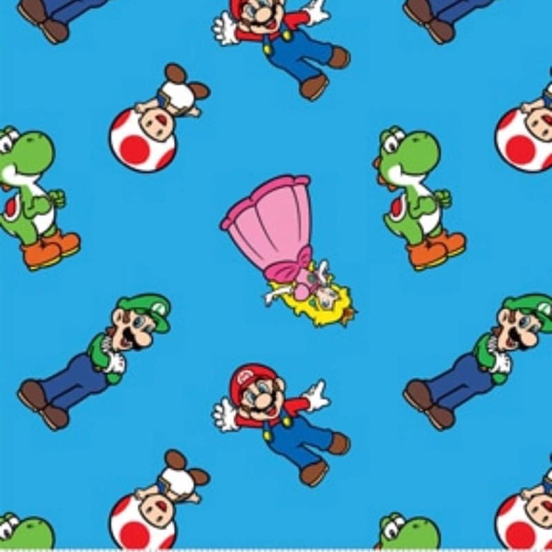 Super Mario Fabric by the Yard - Etsy