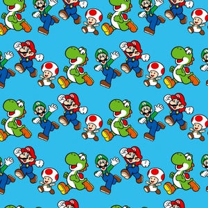 Mario and Friends Fabric by the Yard FBTY Fat Quarters FQ Half 100% ...