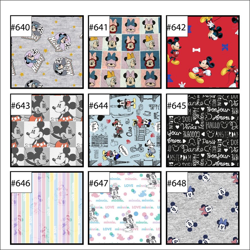 Mickey Mouse Print Fabric By the Yard FBTY Fat quarters FQ | Etsy