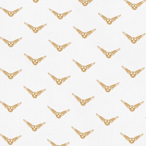 Harry Potter White Golden Snitch Quidditch Fabric By the Yard | Etsy