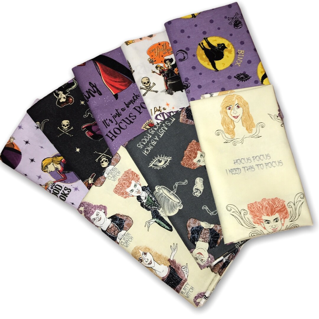 Hocus Pocus Potions Spells Sanderson Sisters Fabric by Fat Quarter FQ ...