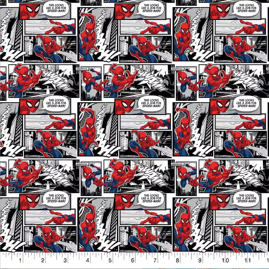 Spiderman Comic Packed Creative Springs Fabric by the Yard FBTY Fat ...