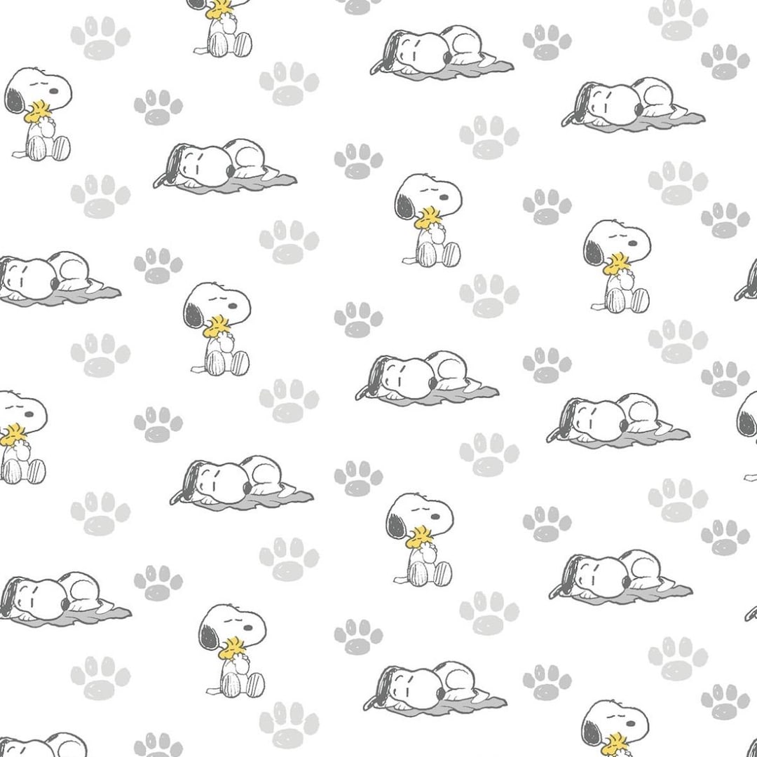 Peanuts Baby Snoopy Paw Fabric by Fat Quarter FQ Half 100% Cotton 1/4 ...